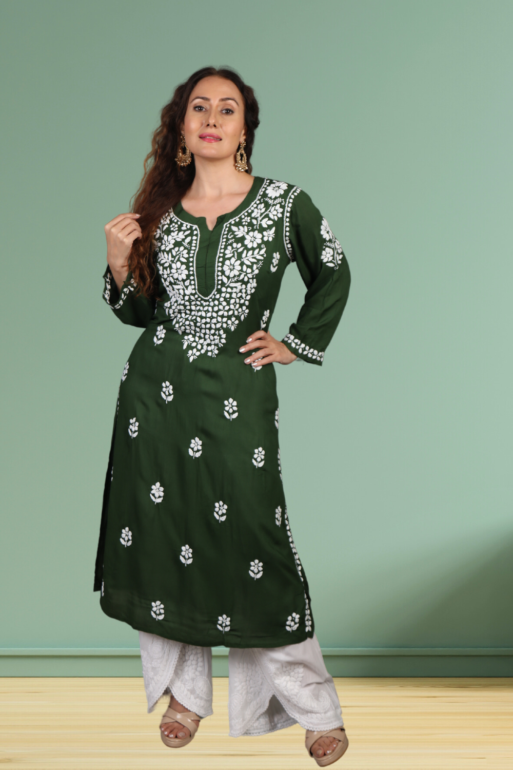 Elegant Modal Chikan Kurti - Amal Collection | Alfaz Fashion